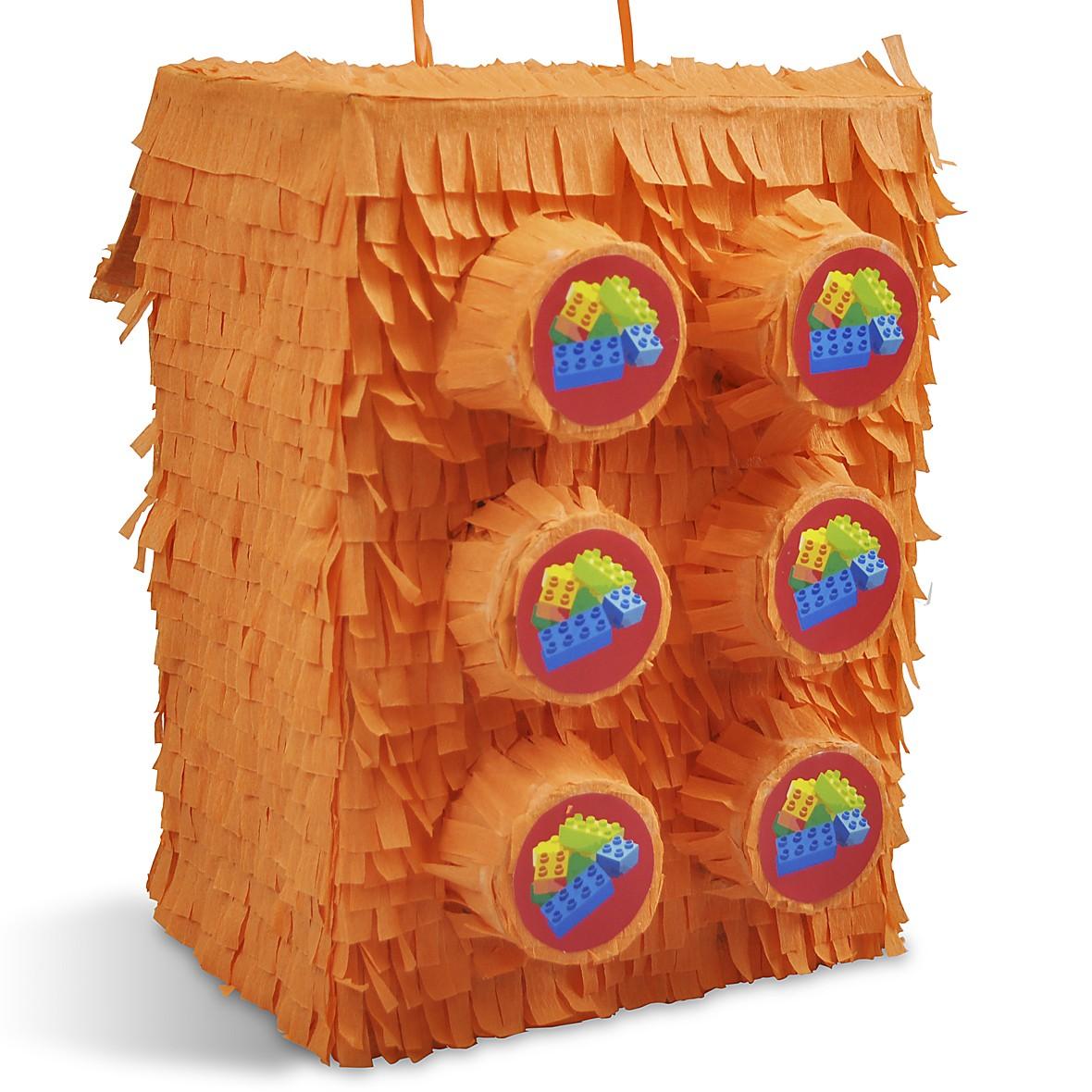 Pinata in Bausteinform Orange kaufen